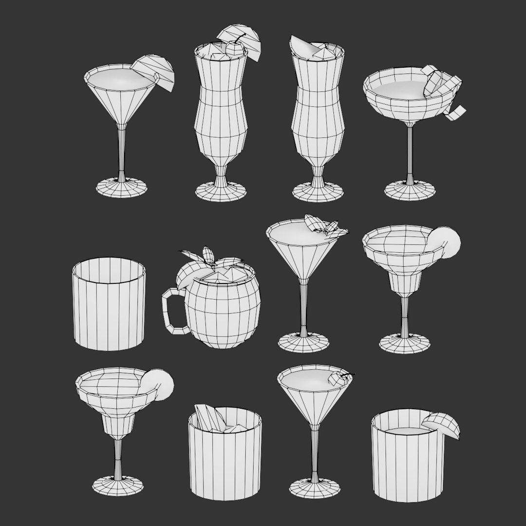 Cocktail Drink Beverage Model - TurboSquid 1430404