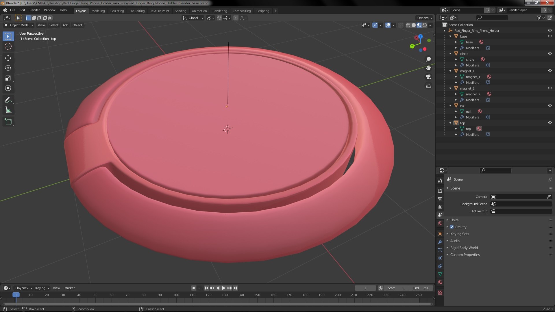 3D Model Red Finger Ring Phone Holder - TurboSquid 1964674