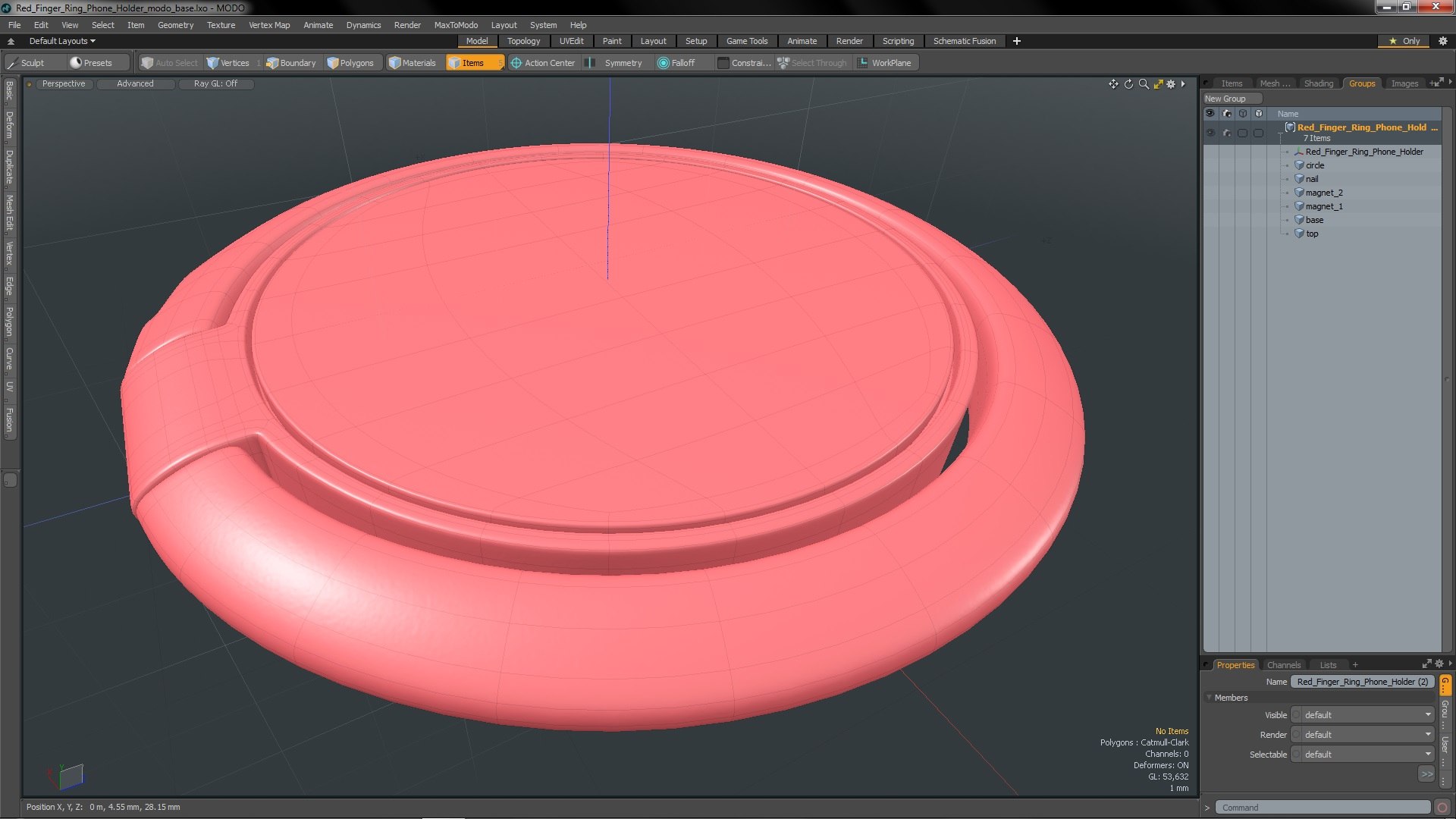 3D Model Red Finger Ring Phone Holder - TurboSquid 1964674
