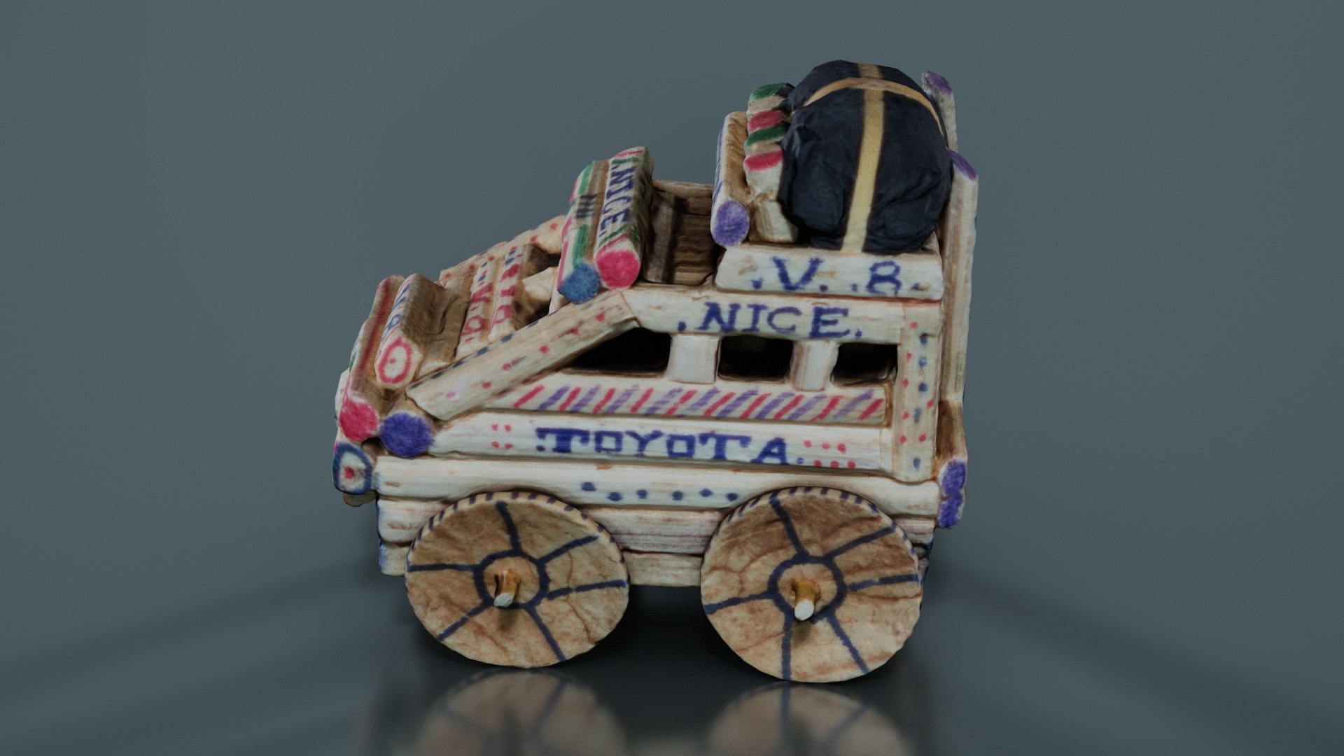 Wood Car Toy Remastered 3D Model - TurboSquid 2363192