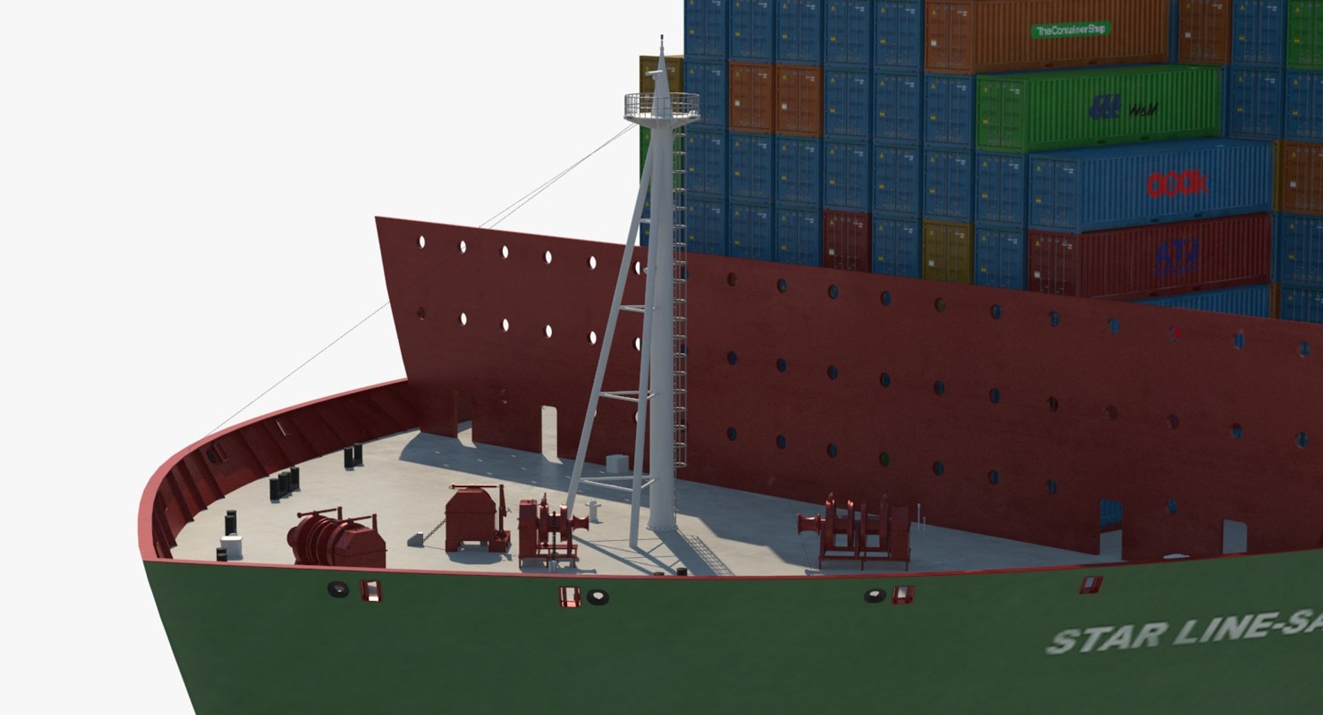 3d Model Large Container Ship