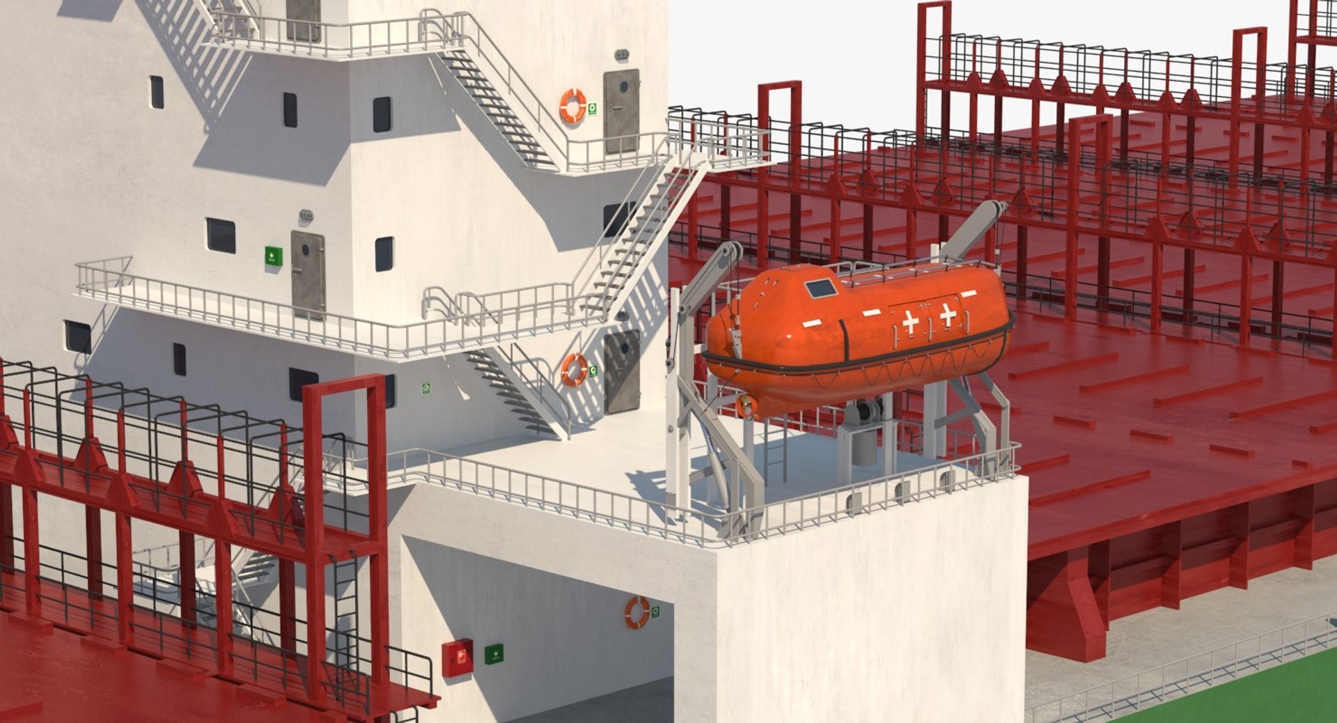 3d Model Large Container Ship