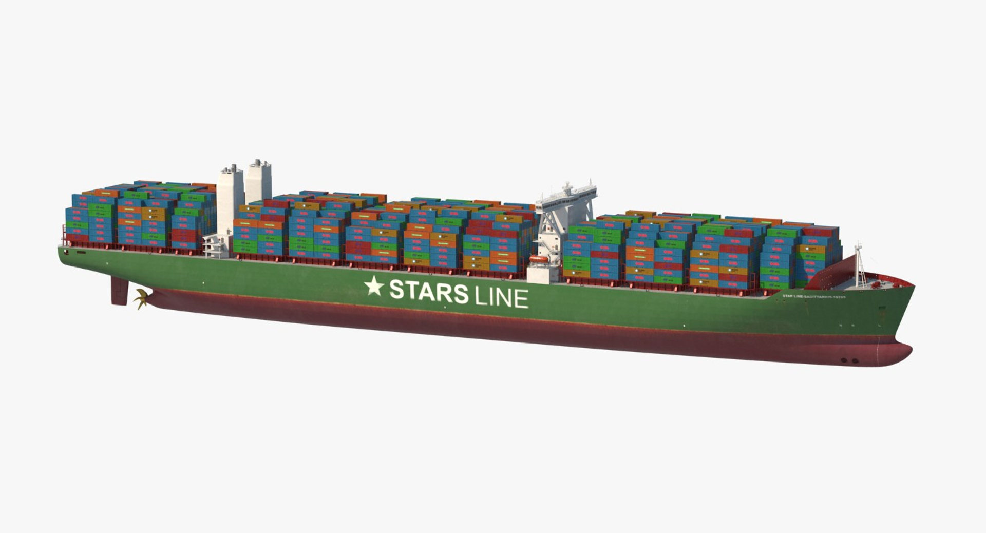 3d model large container ship