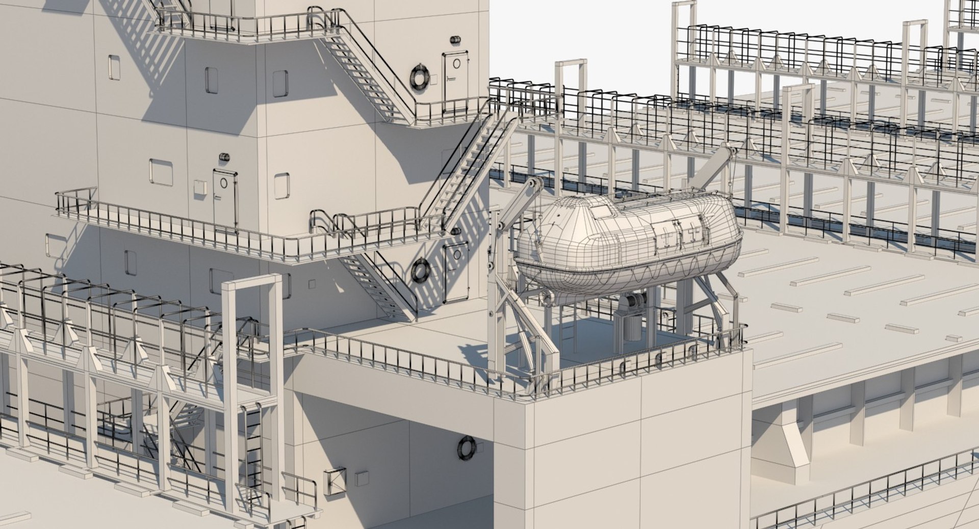 3d Model Large Container Ship