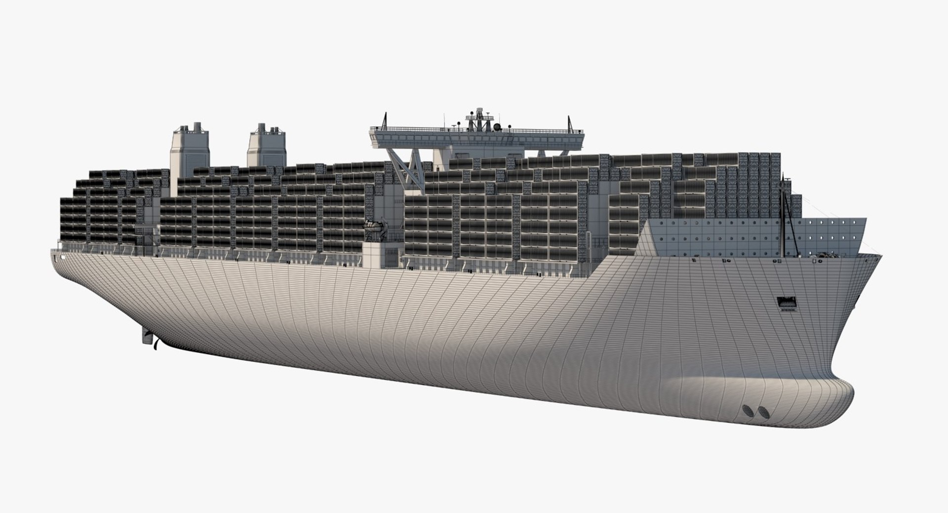 3d Model Large Container Ship