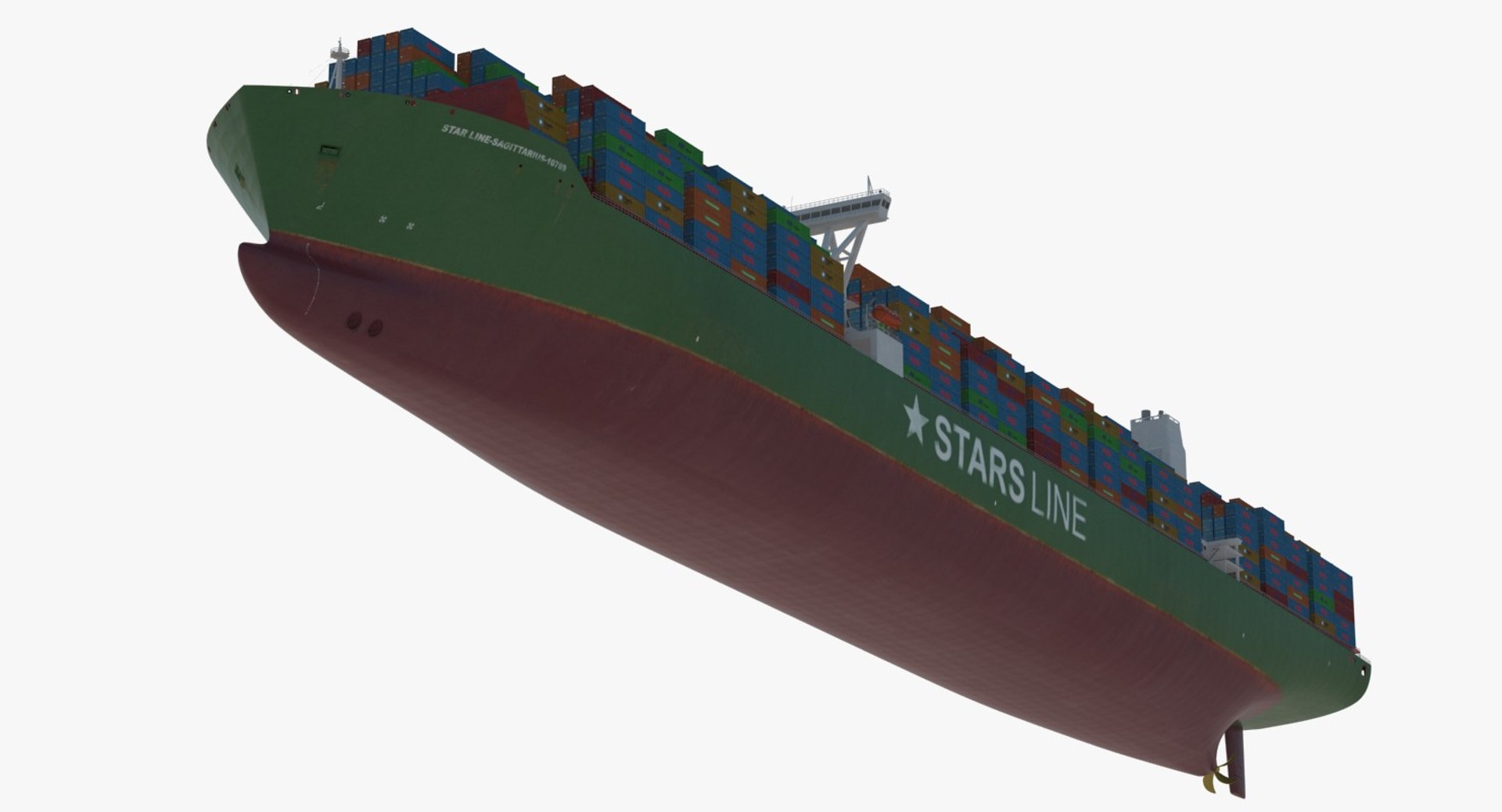 3d Model Large Container Ship
