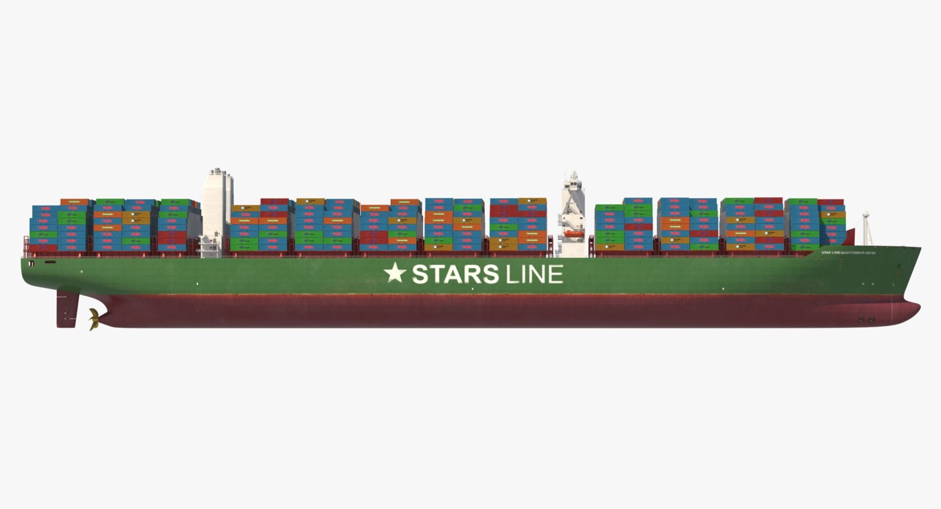 3d Model Large Container Ship