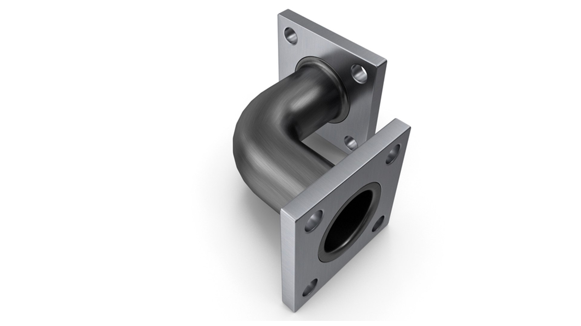 Double Square Flange Steel PBR Model - TurboSquid 2299870
