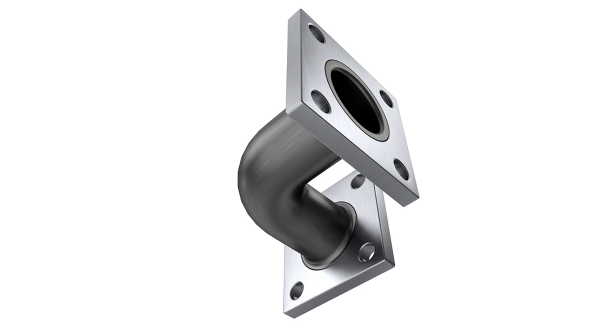 Double Square Flange Steel PBR Model - TurboSquid 2299870