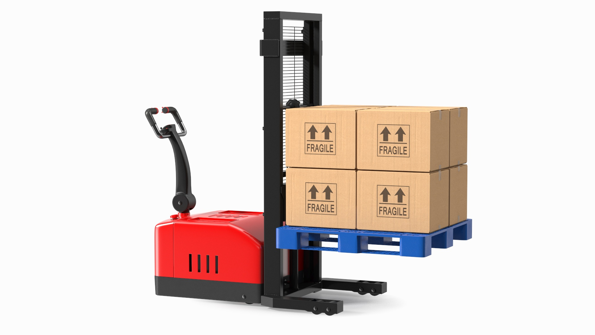 Powered Stacker Everest Red With Stack Of Boxes 3D Model - TurboSquid ...
