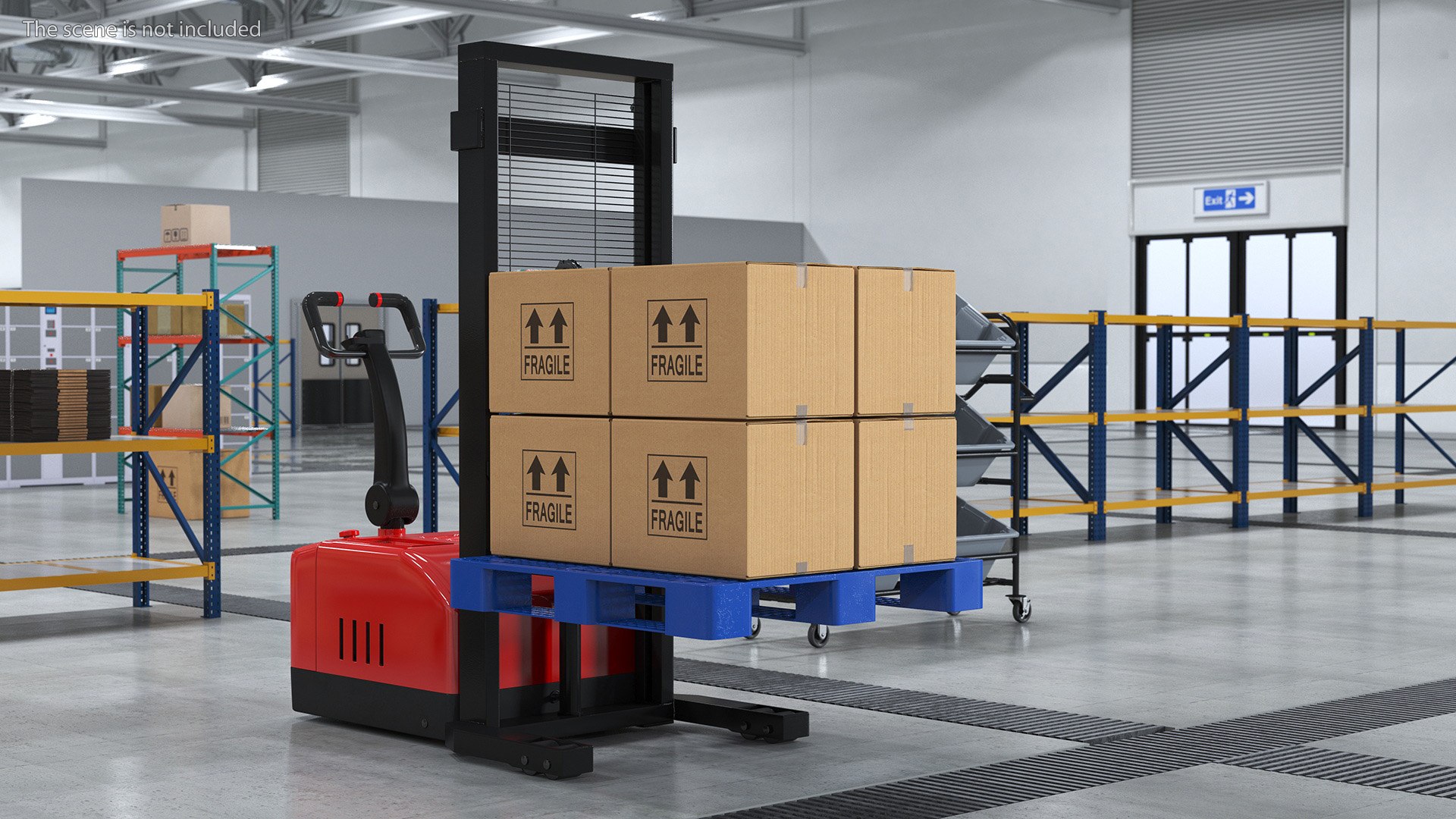 Powered Stacker Everest Red With Stack Of Boxes 3D Model - TurboSquid ...