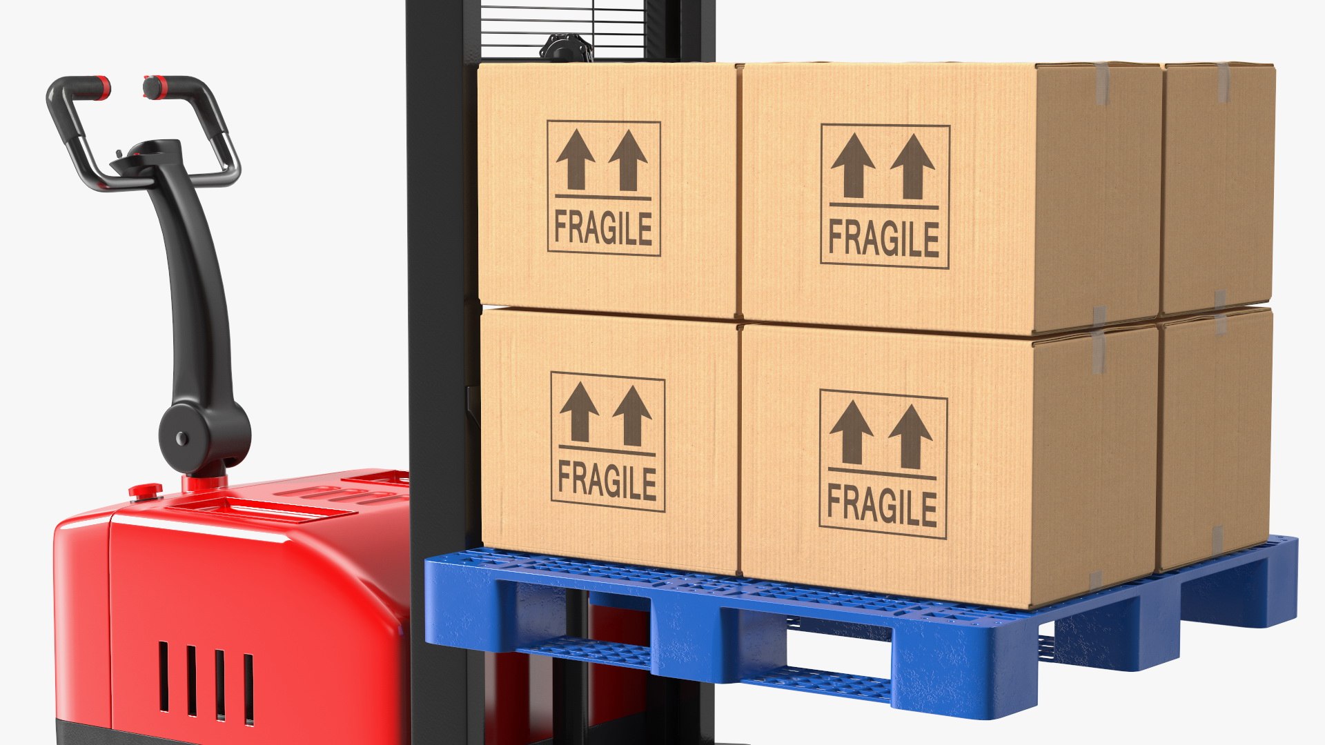 Powered Stacker Everest Red With Stack Of Boxes 3D Model - TurboSquid ...