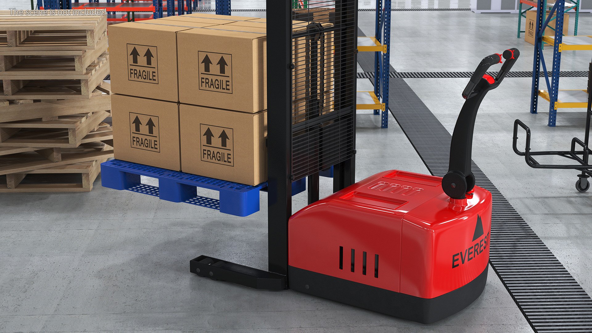 Powered Stacker Everest Red With Stack Of Boxes 3D Model - TurboSquid ...