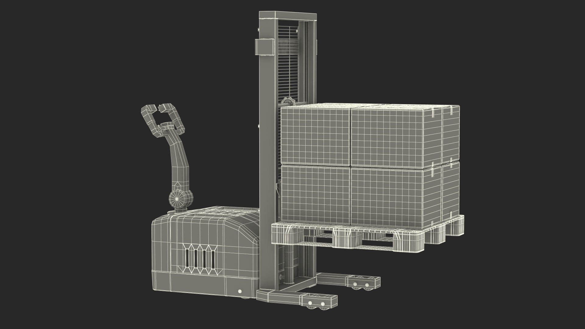 Powered Stacker Everest Red With Stack Of Boxes 3D Model - TurboSquid ...