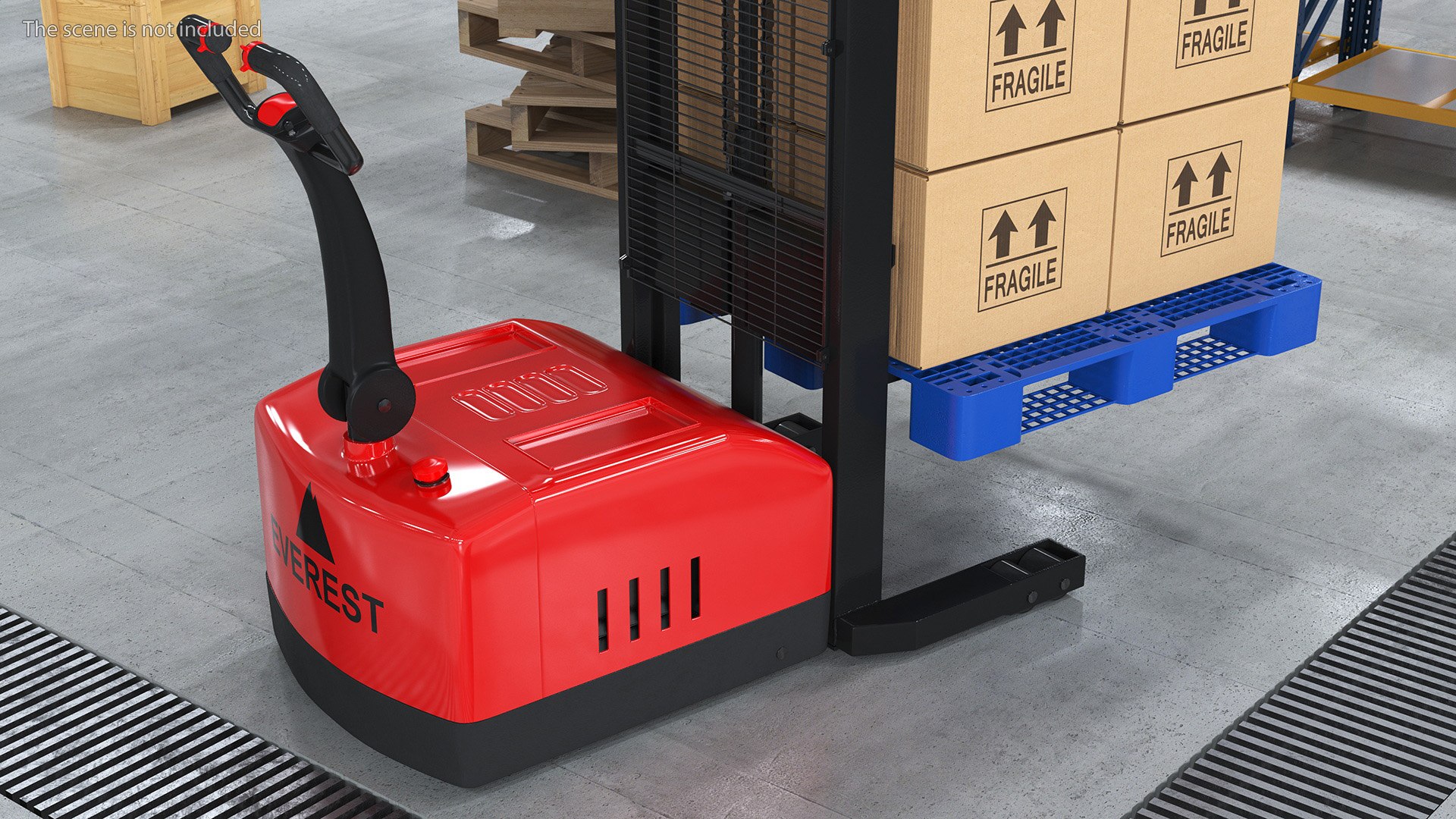 Powered Stacker Everest Red With Stack Of Boxes 3D Model - TurboSquid ...