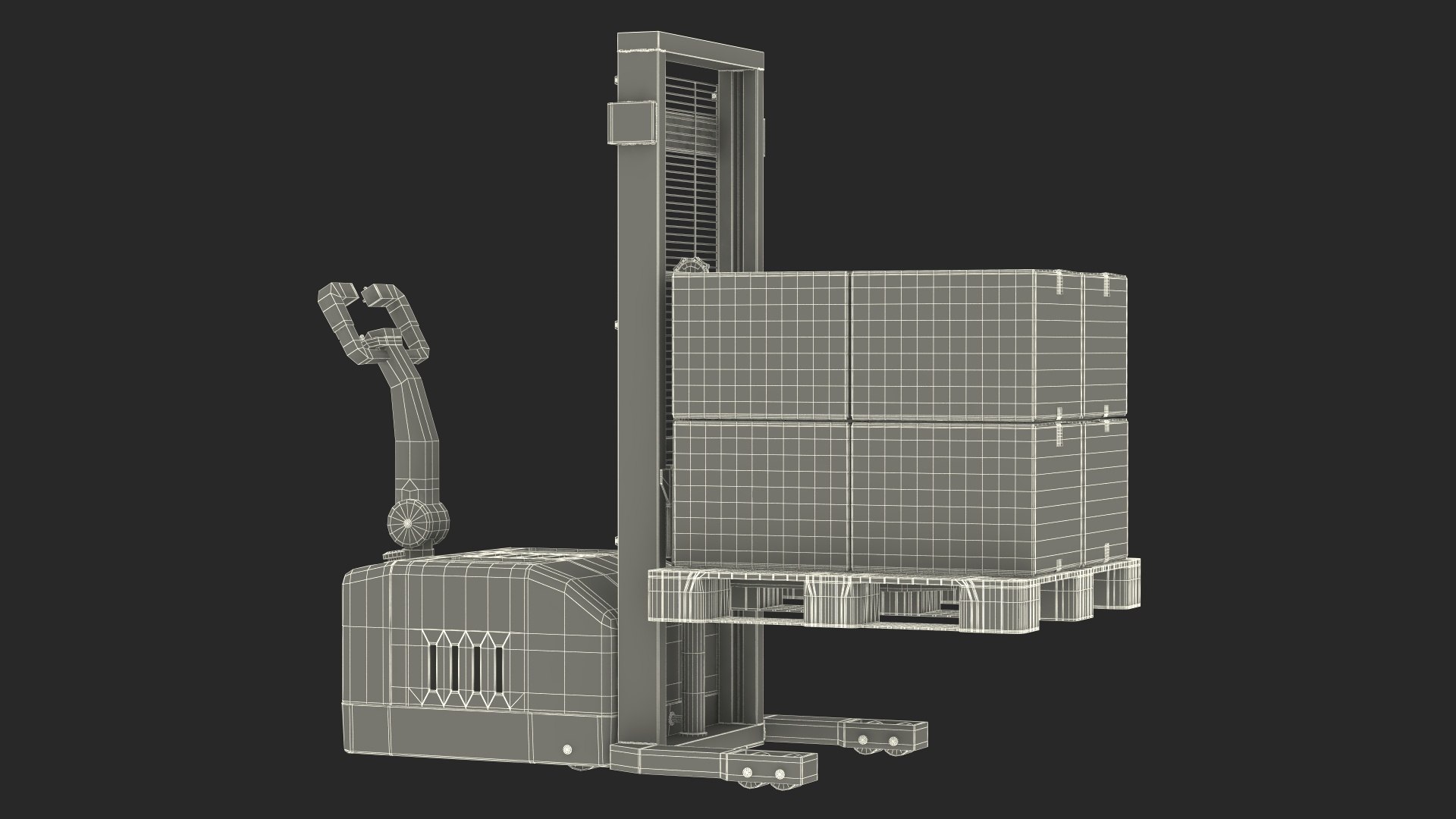 Powered Stacker Everest Red With Stack Of Boxes 3D Model - TurboSquid ...