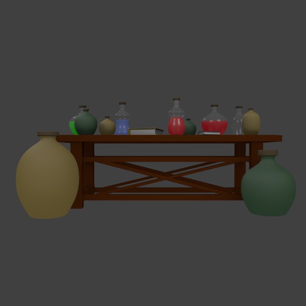 3d model of medieval spells table