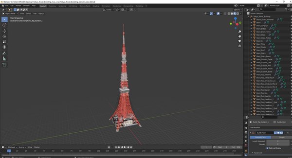 modelo 3d Edificio de la Torre de Tokio - TurboSquid 2229904