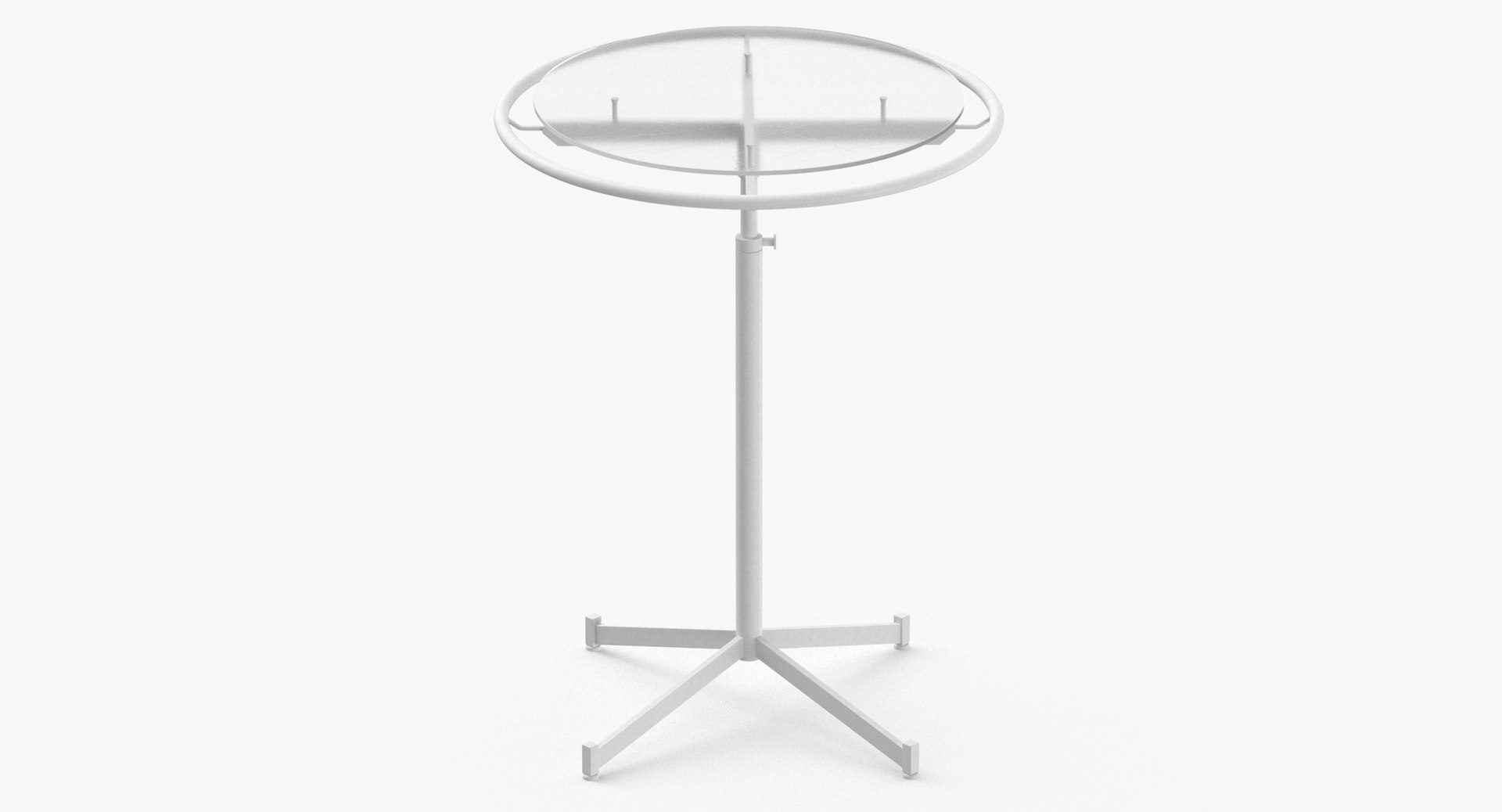 3D Clothing Circular Rack Glass Top Metal Black and White model ...