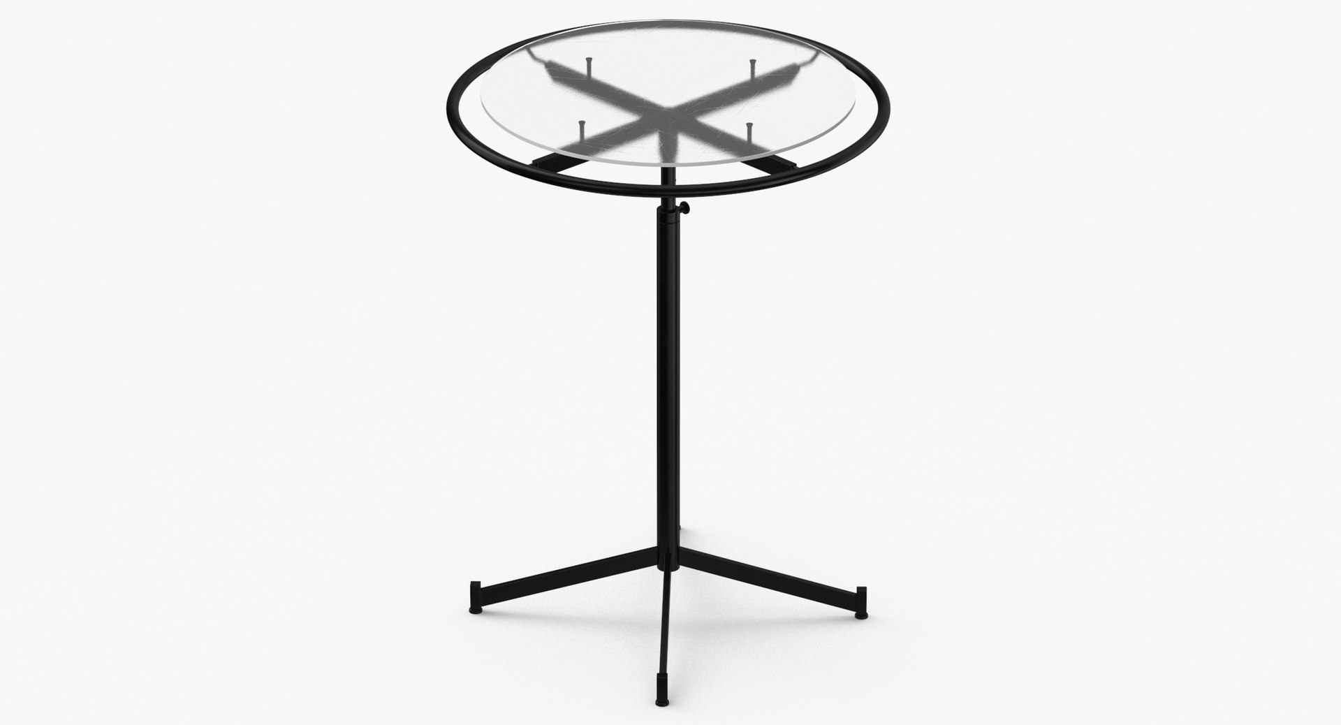 3D Clothing Circular Rack Glass Top Metal Black and White model ...