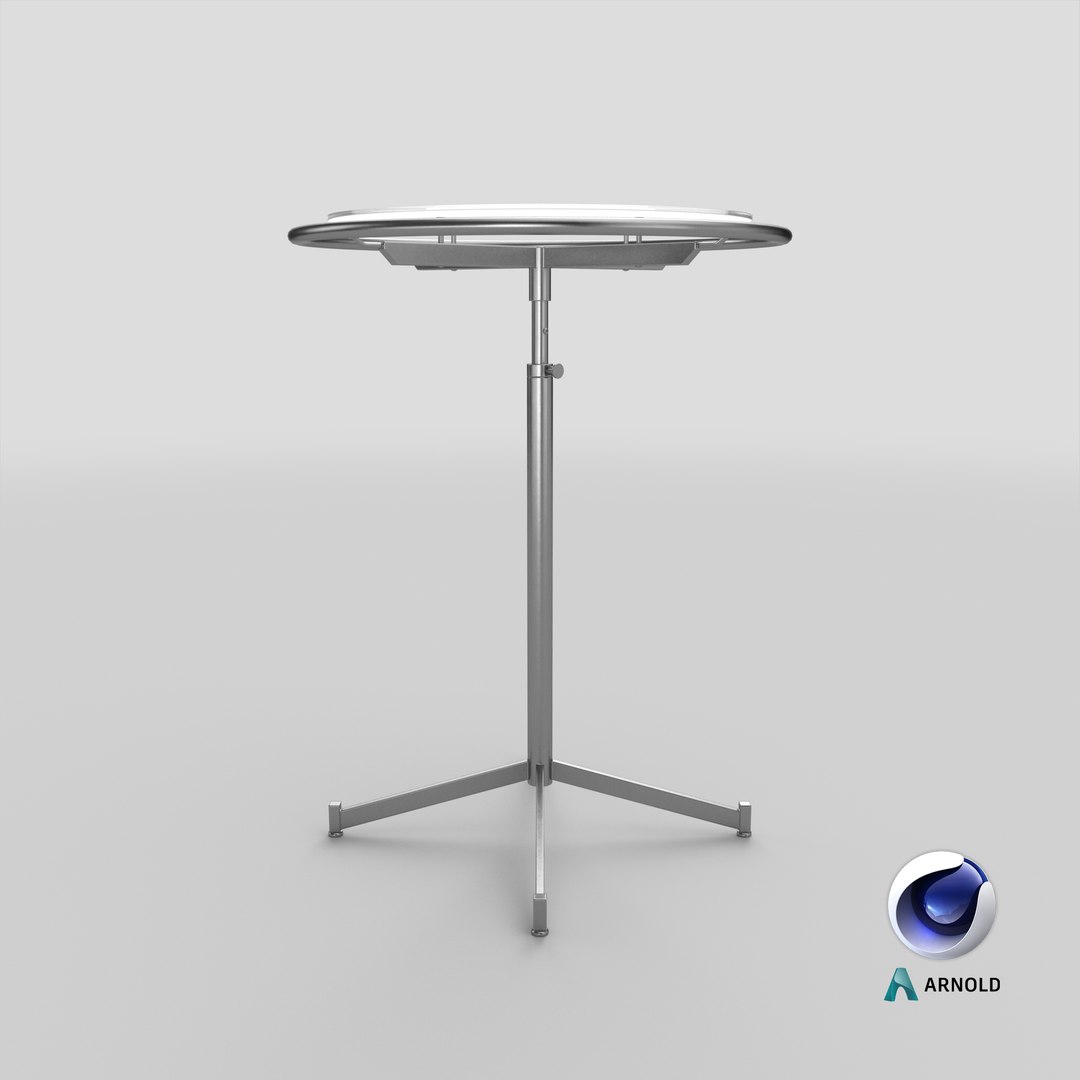 3D Clothing Circular Rack Glass Top Metal Black and White model ...