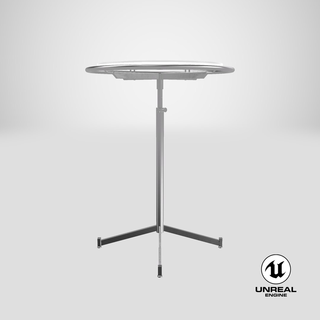 3D Clothing Circular Rack Glass Top Metal Black and White model ...