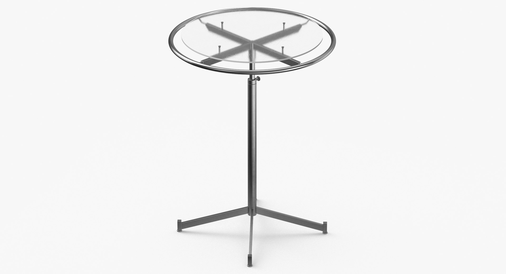 3D Clothing Circular Rack Glass Top Metal Black and White model ...