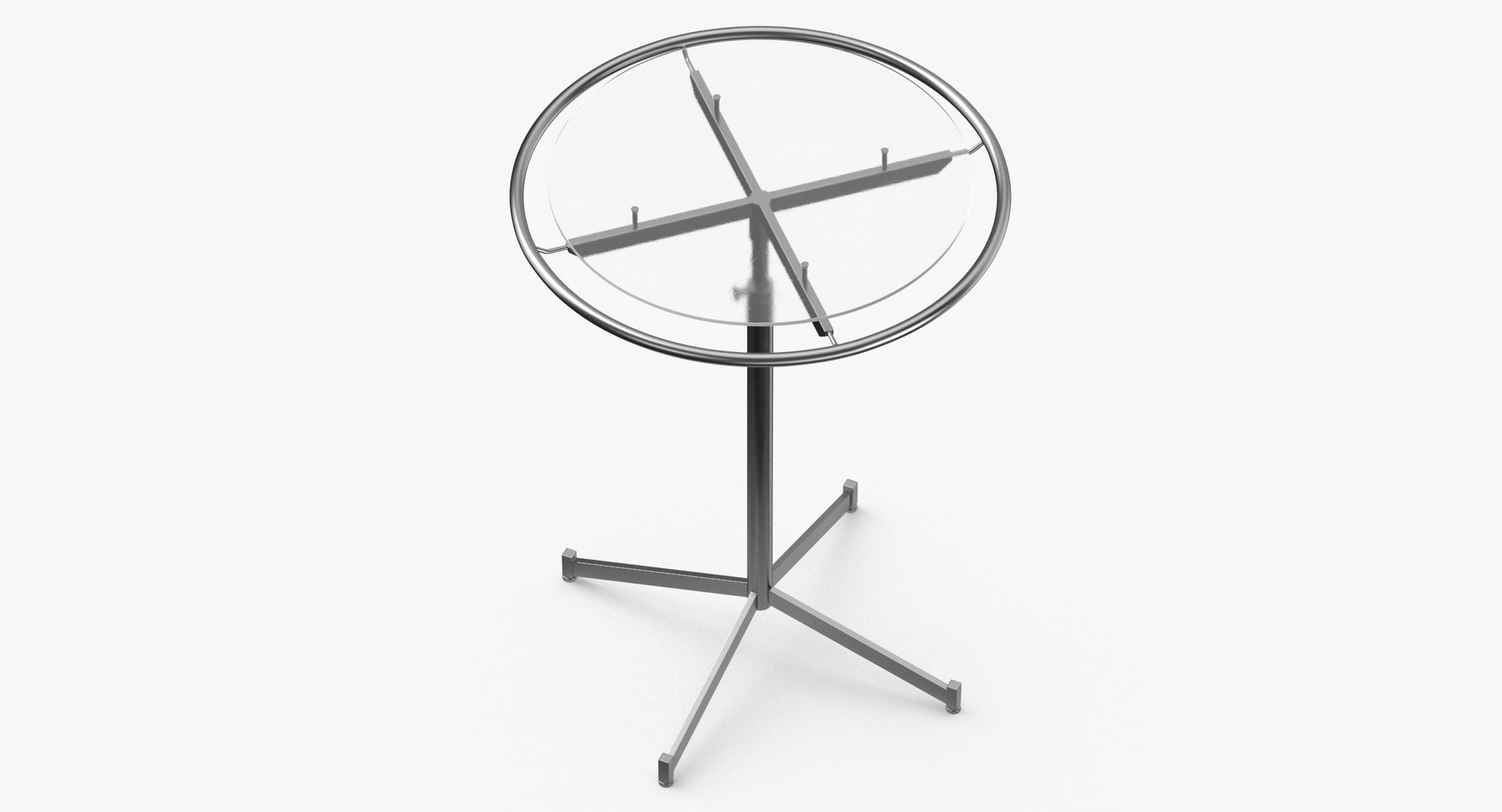 3D Clothing Circular Rack Glass Top Metal Black and White model ...