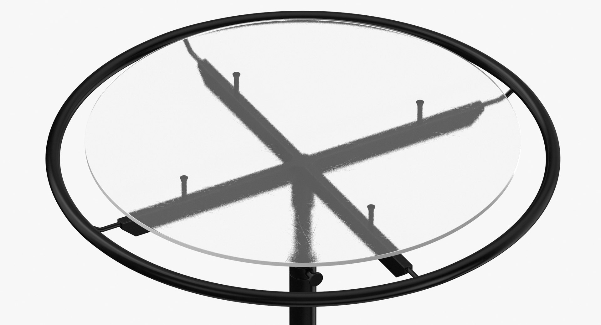 3D Clothing Circular Rack Glass Top Metal Black and White model ...