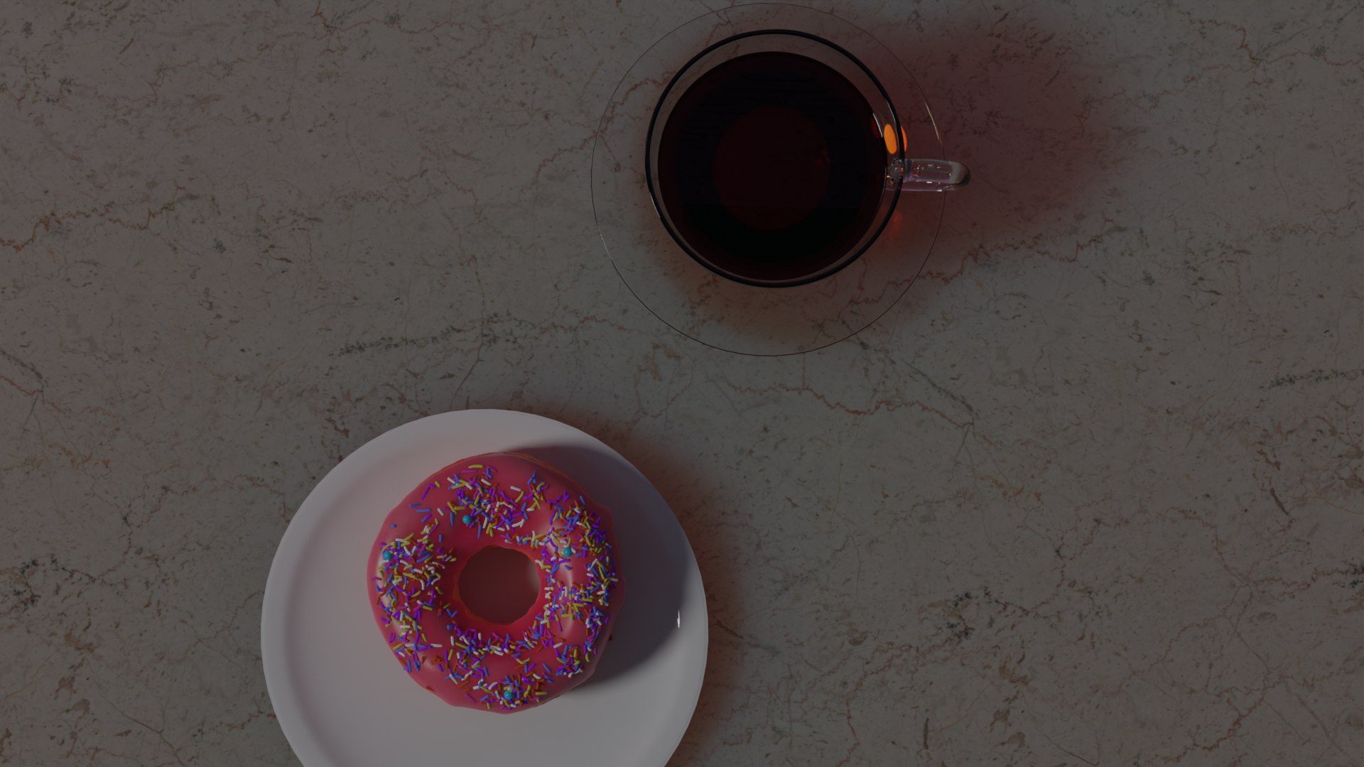 3D Donut With Cup Of Tea - TurboSquid 2021110