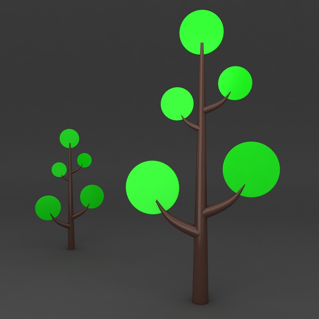 3d Cartoon Tree Model