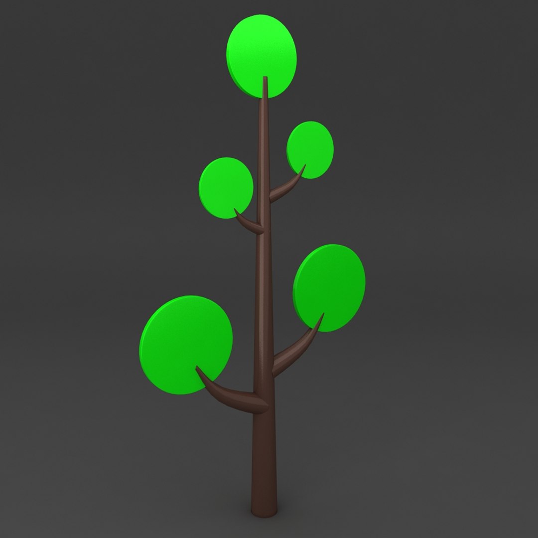 3d Cartoon Tree Model