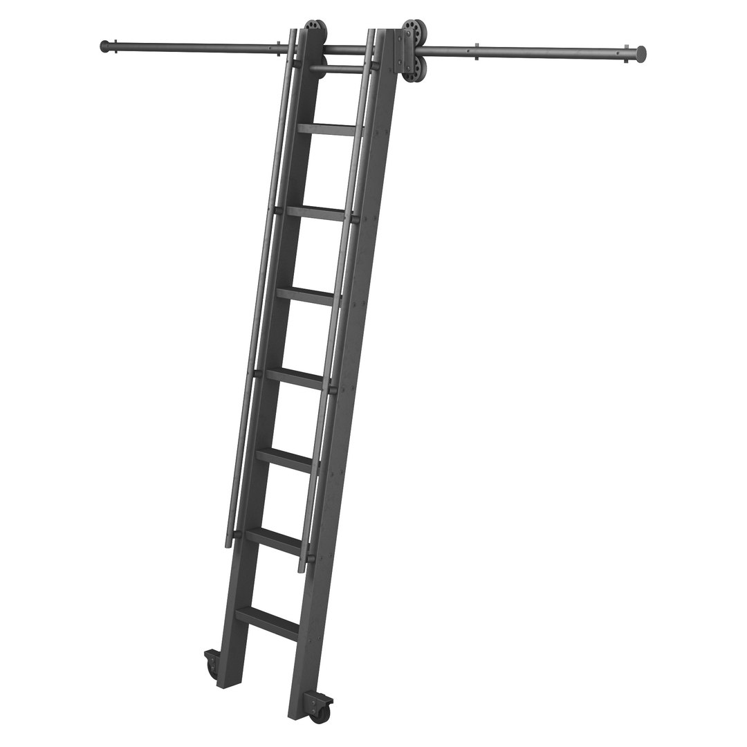 Steel Rolling Library Ladder 3D - TurboSquid 2283021
