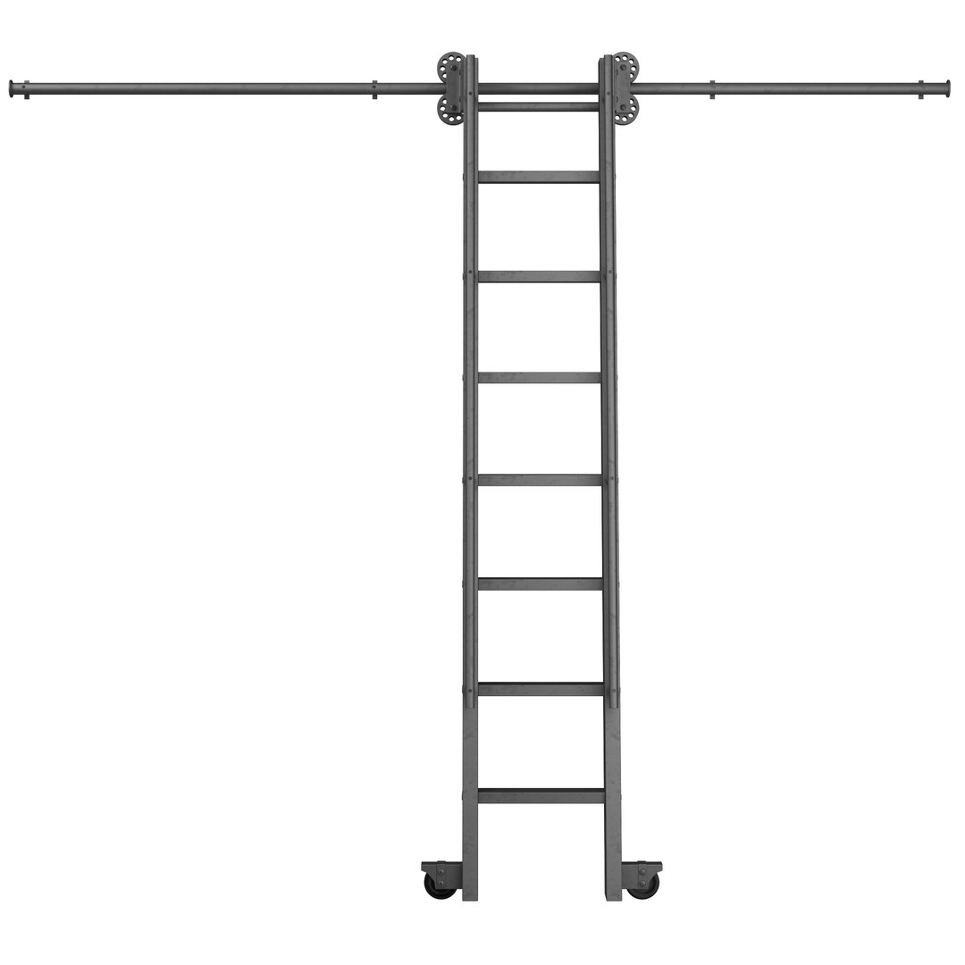 Steel Rolling Library Ladder 3D - TurboSquid 2283021