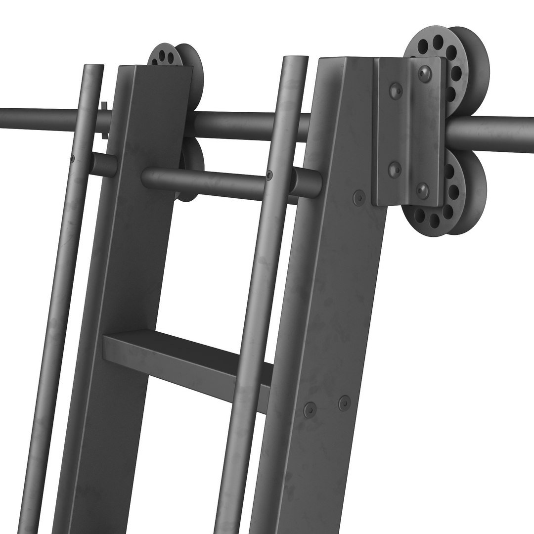 Steel Rolling Library Ladder 3D - TurboSquid 2283021