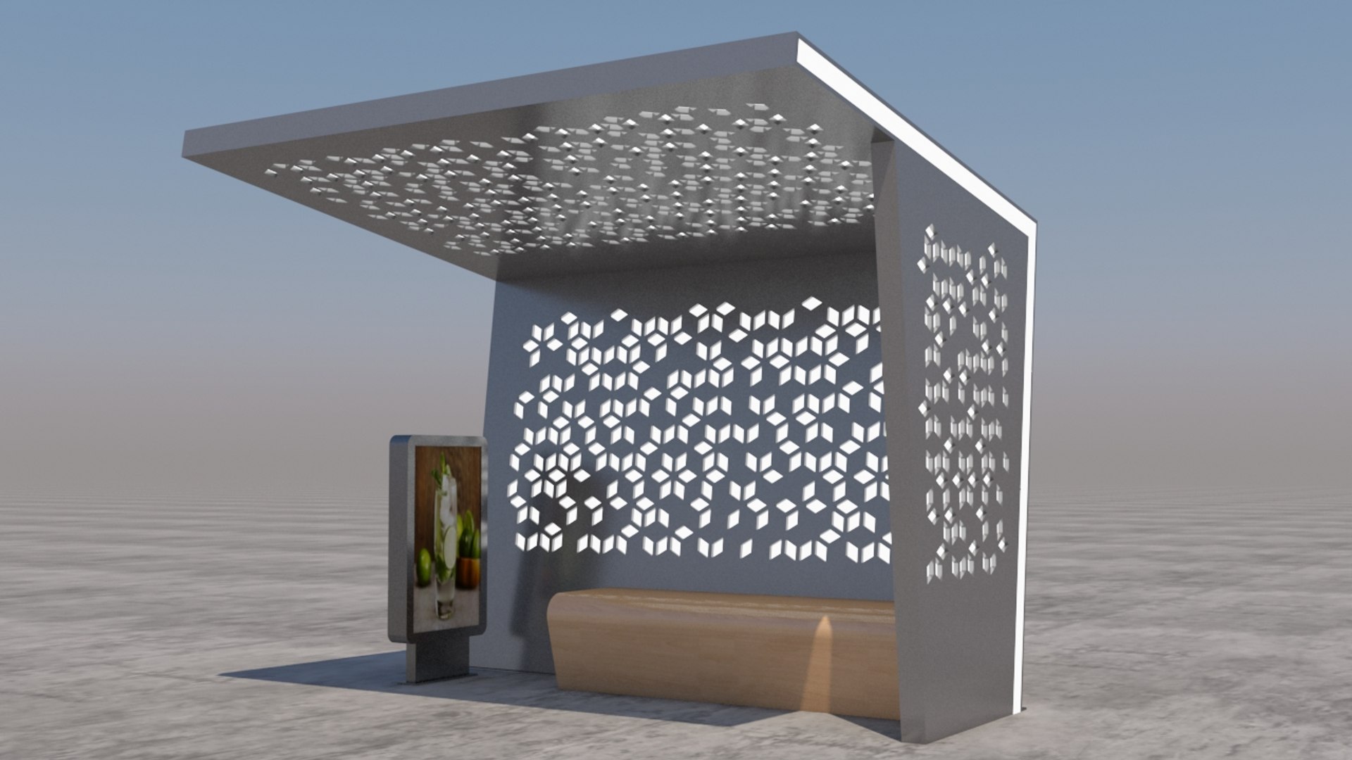 Bus Stop Street 3D Model - TurboSquid 1461571