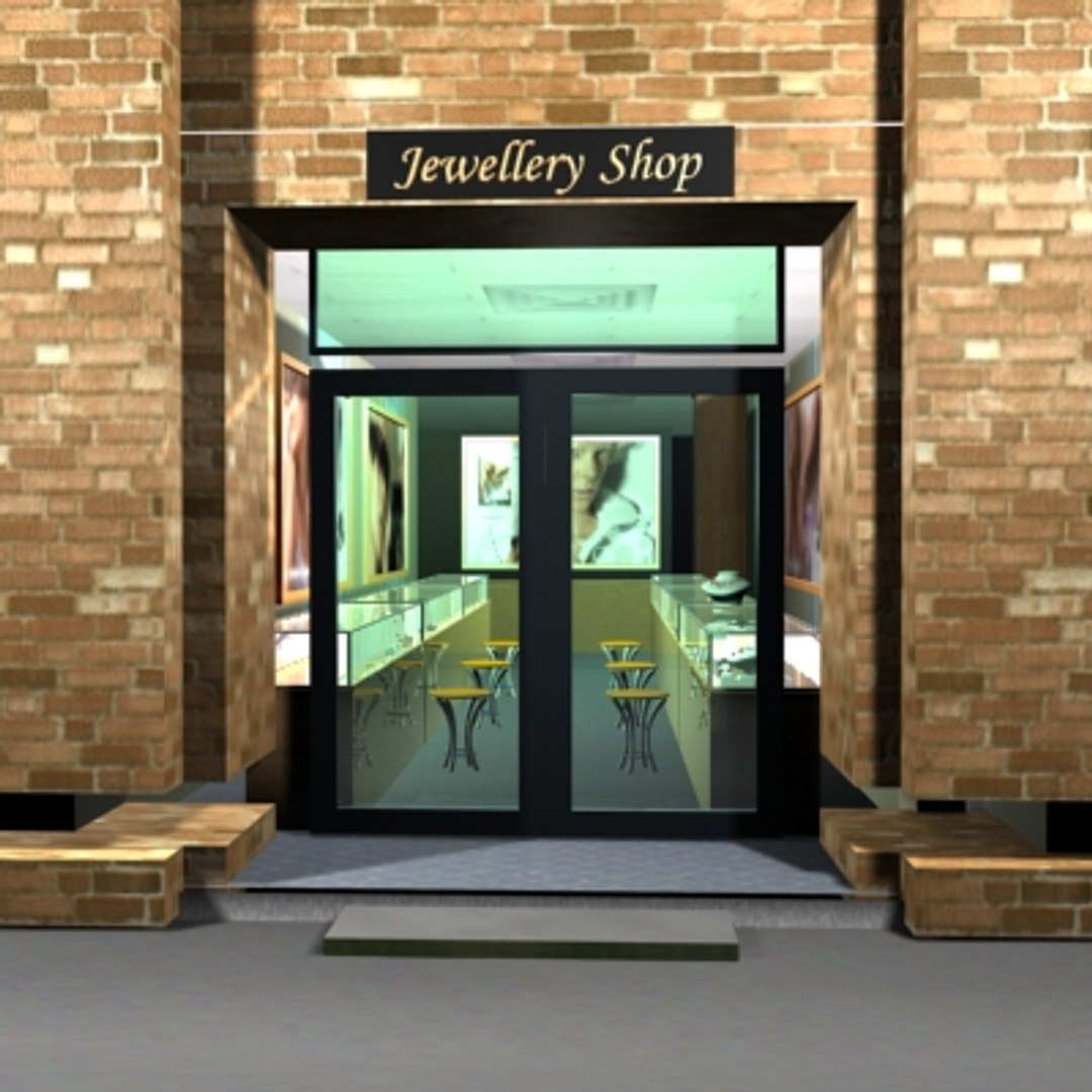 scene jewelry shop complete 3d model