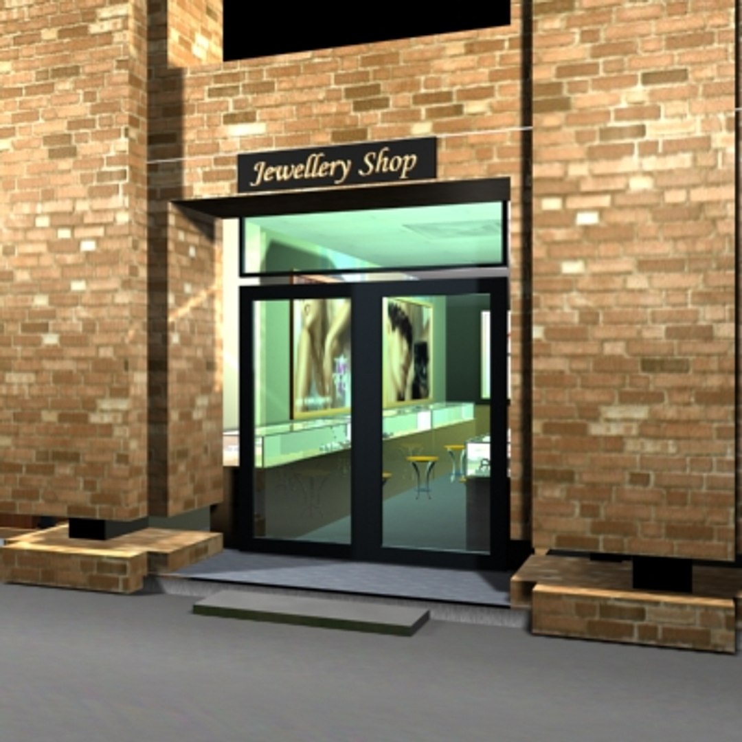 scene jewelry shop complete 3d model