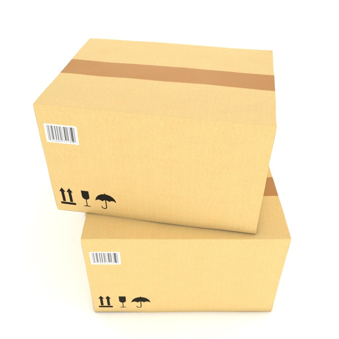 cardboard boxes obj