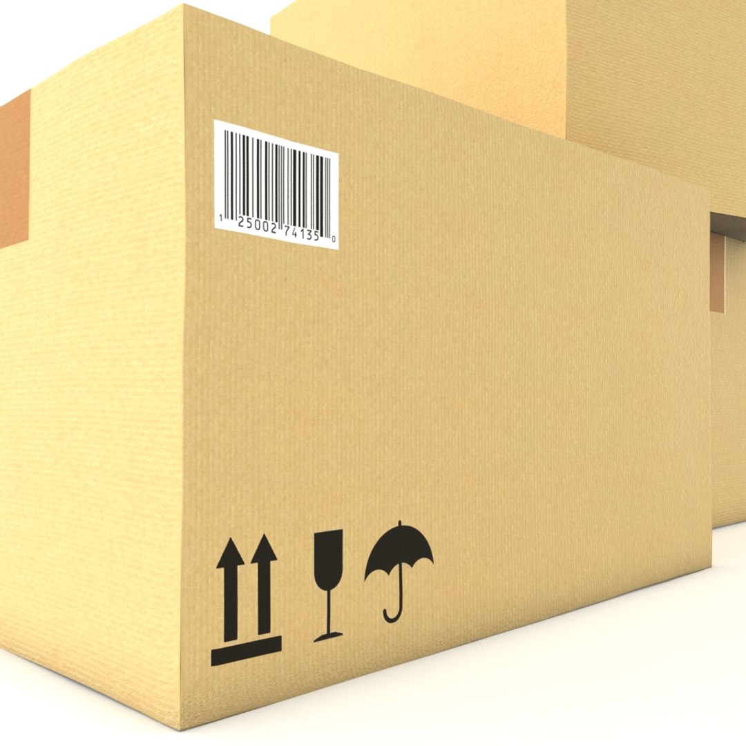 cardboard boxes obj