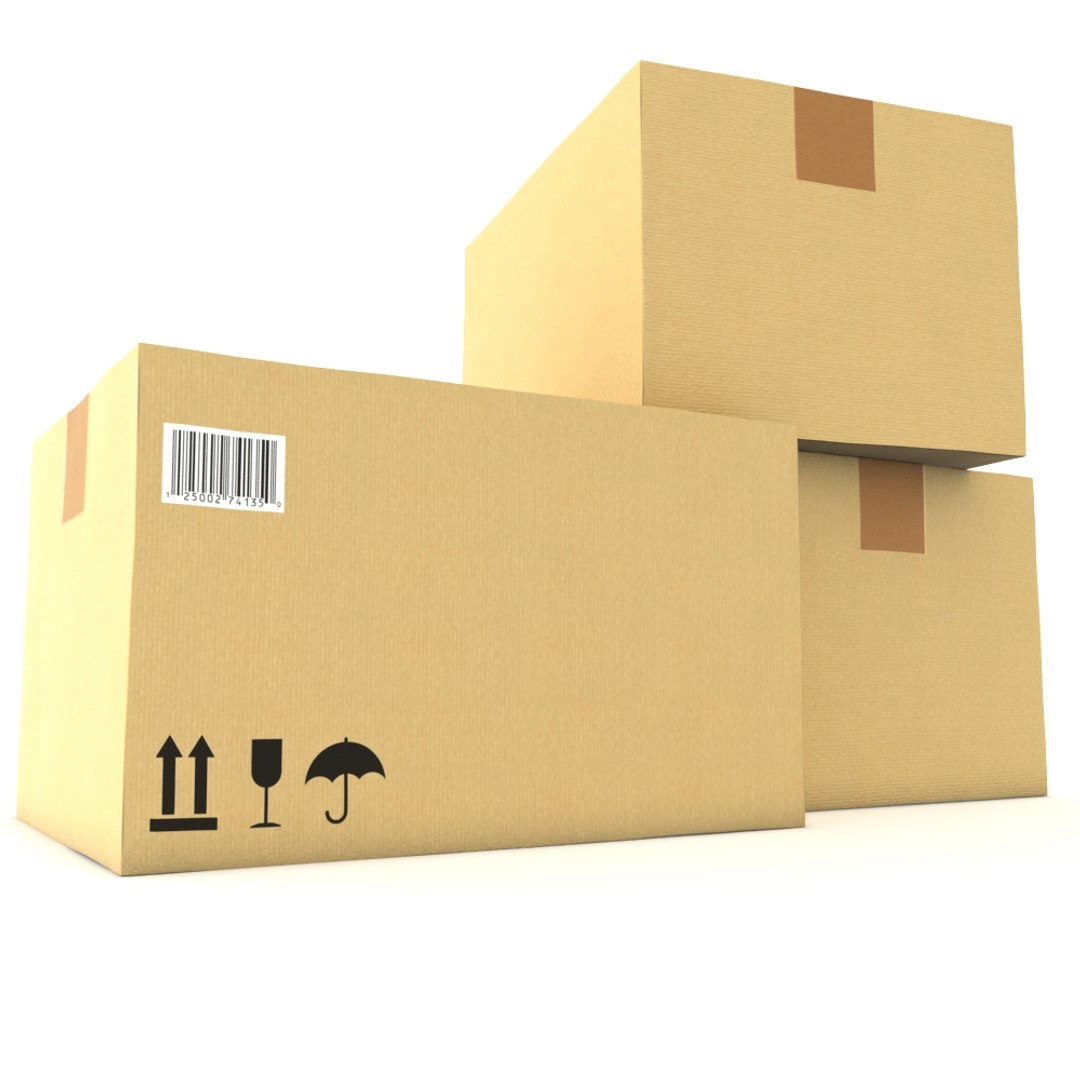 cardboard boxes obj