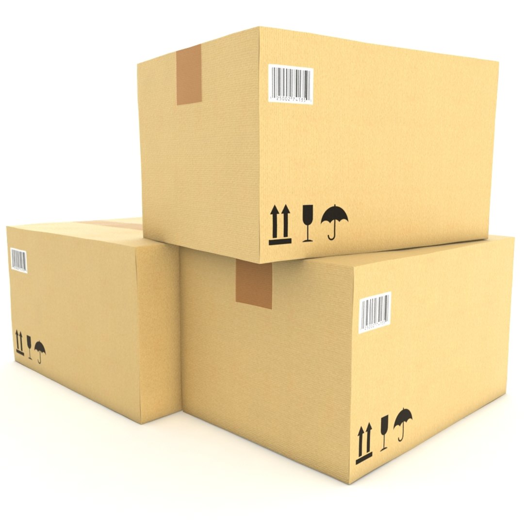 cardboard boxes obj