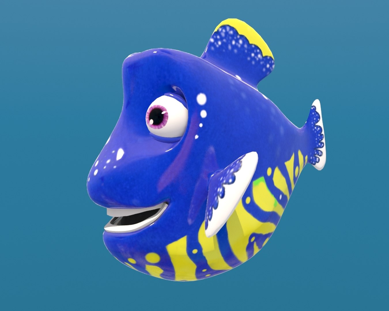 Cartoon fish blue male rigged model - TurboSquid 1389140