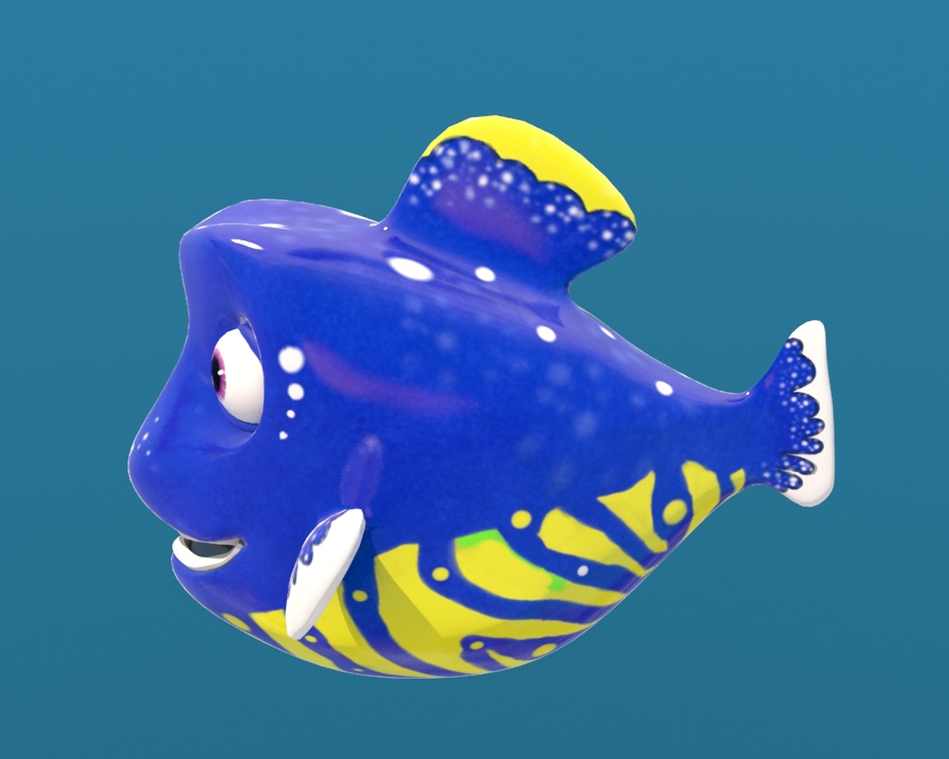 Cartoon fish blue male rigged model - TurboSquid 1389140