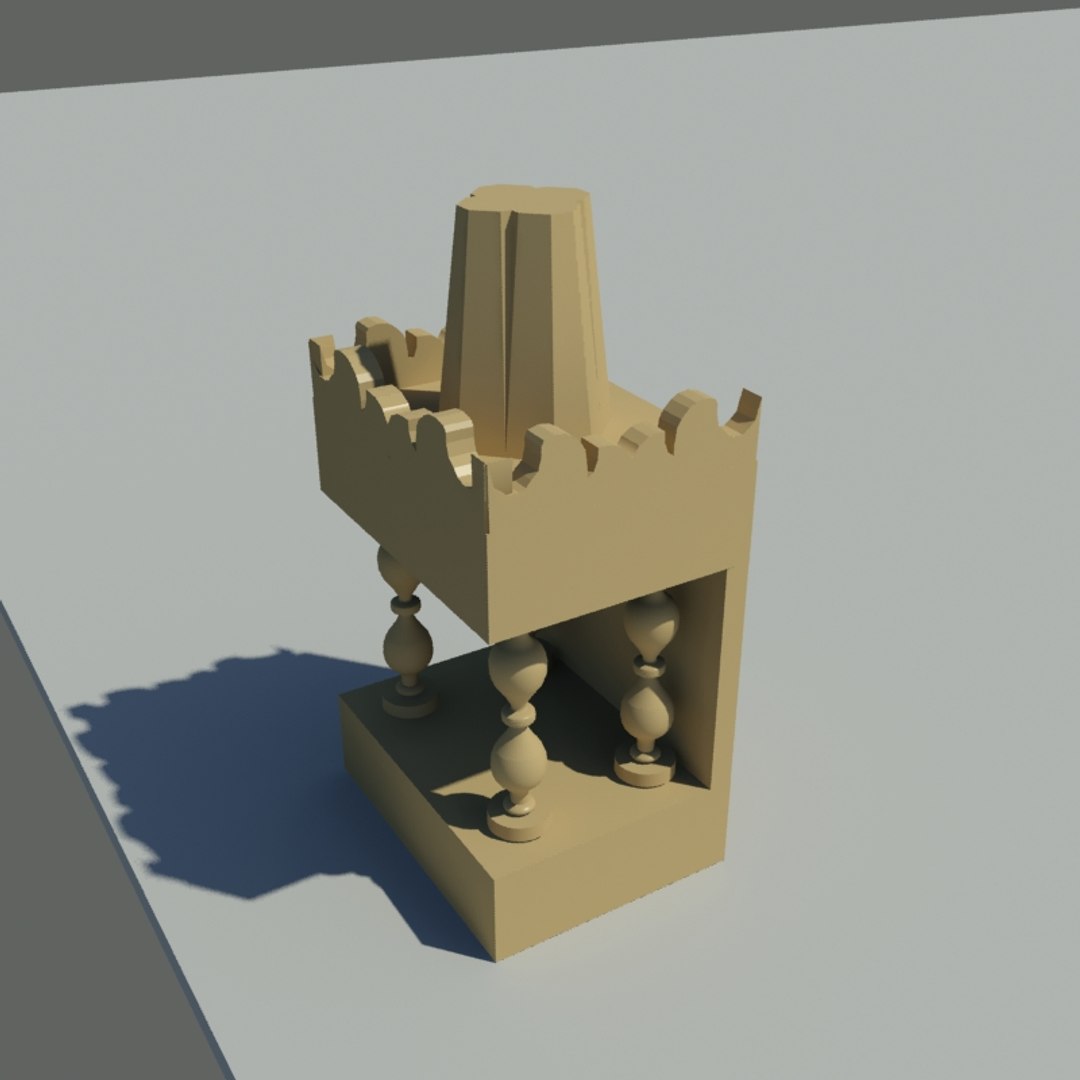 3d god temple house model