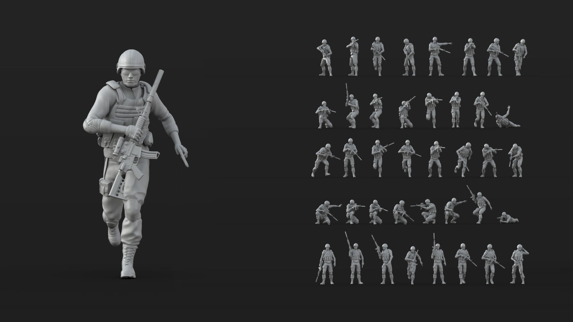 3D Soldier Figures Set 01 Model - TurboSquid 2154159