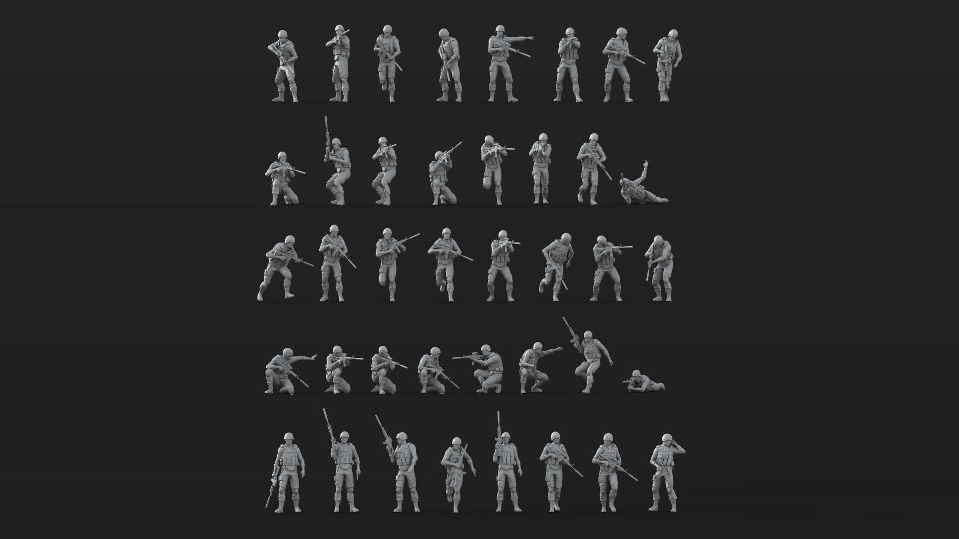 3D Soldier Figures Set 01 Model - TurboSquid 2154159