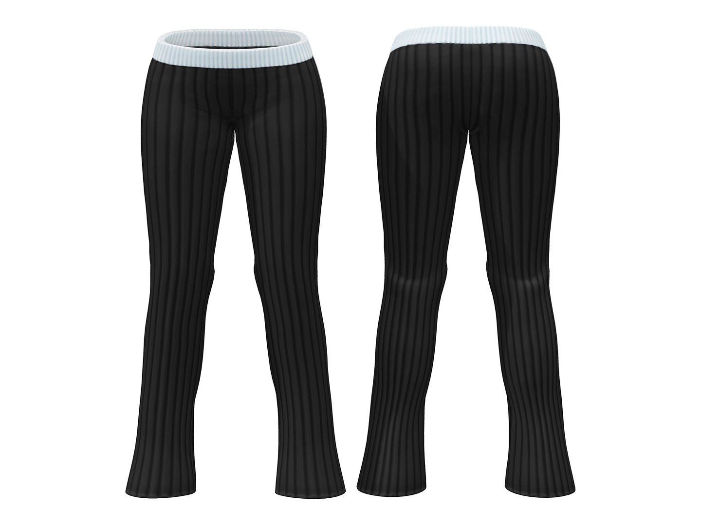 Black Midriff Top Pants Outfit 3D Model - TurboSquid 2007510