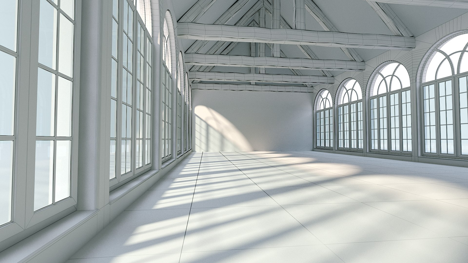 3D Model Ceiling Beam Construction Hall - TurboSquid 1905523