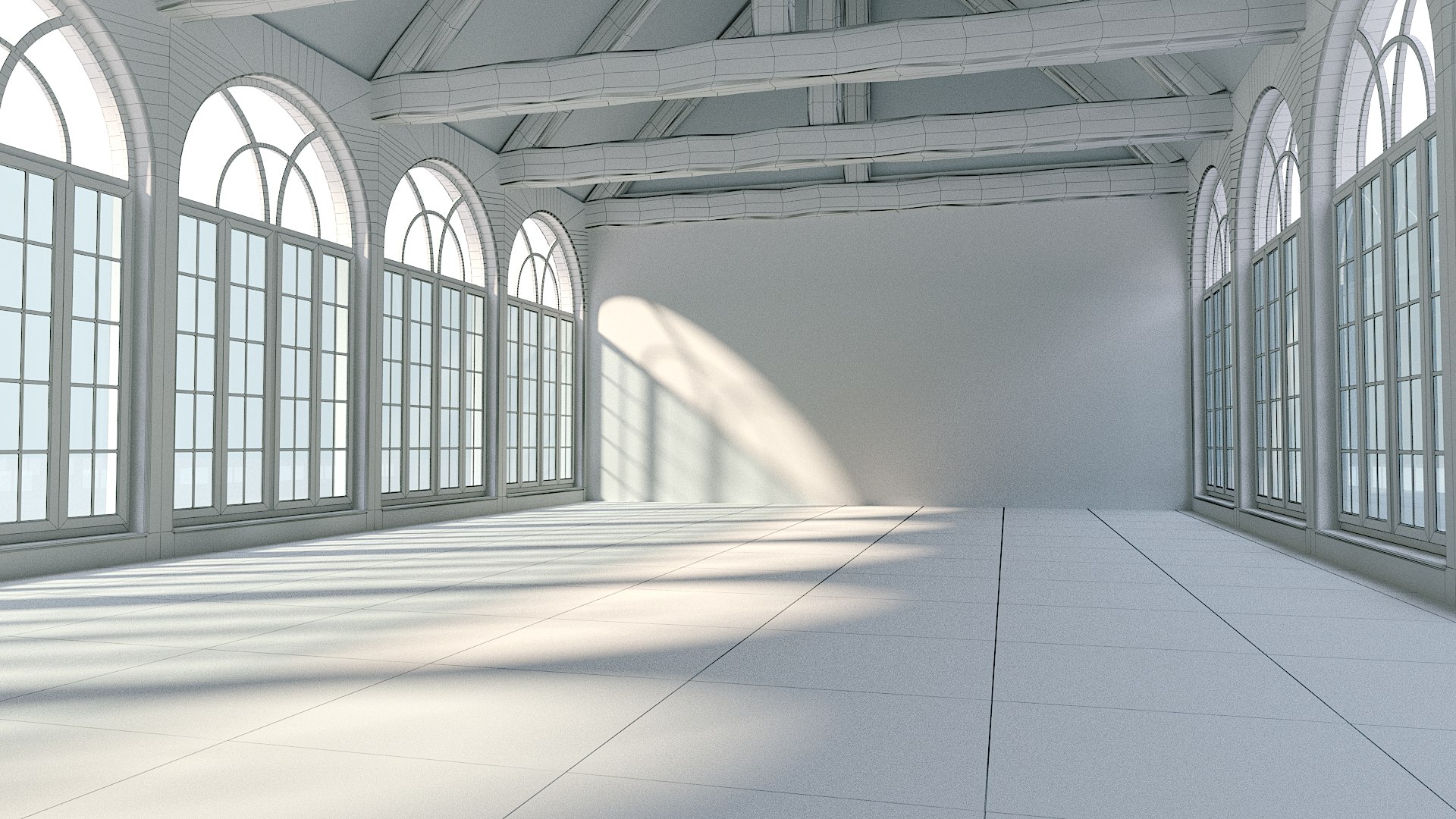 3D Model Ceiling Beam Construction Hall - TurboSquid 1905523